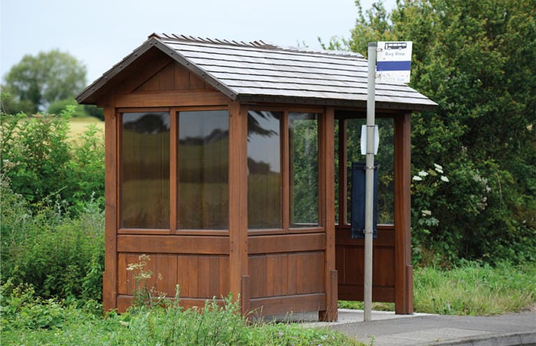 Hardwood Open & Enclosed Bus shelters - Outdoor Timber Shelters
