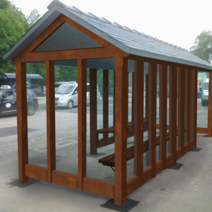 Hardwood Open & Enclosed Bus shelters - Outdoor Timber Shelters