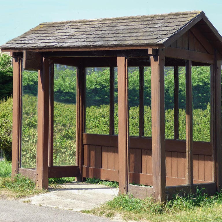 Hardwood Open & Enclosed Bus shelters - Outdoor Timber Shelters