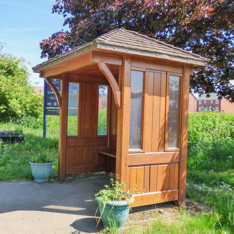 Hardwood Open & Enclosed Bus shelters - Outdoor Timber Shelters