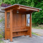 Hardwood Open & Enclosed Bus shelters - Outdoor Timber Shelters
