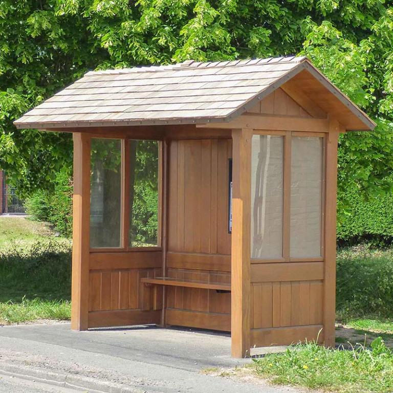Hardwood Open & Enclosed Bus shelters - Outdoor Timber Shelters