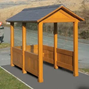 Hardwood Open & Enclosed Bus shelters - Outdoor Timber Shelters